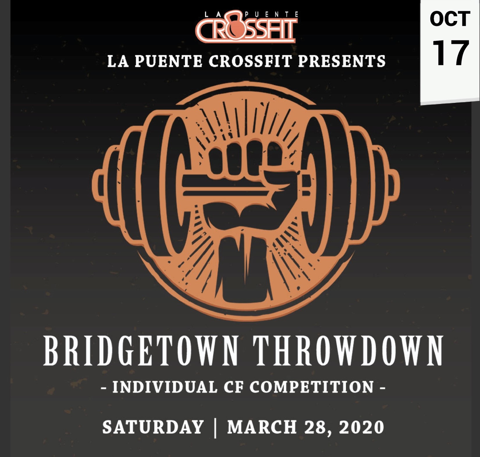 LPCF BRIDGETOWN THROWDOWN - Competitors Calendar